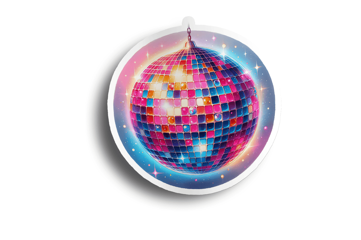 70s Disco Ball Sticker – Piggy Print Stickers