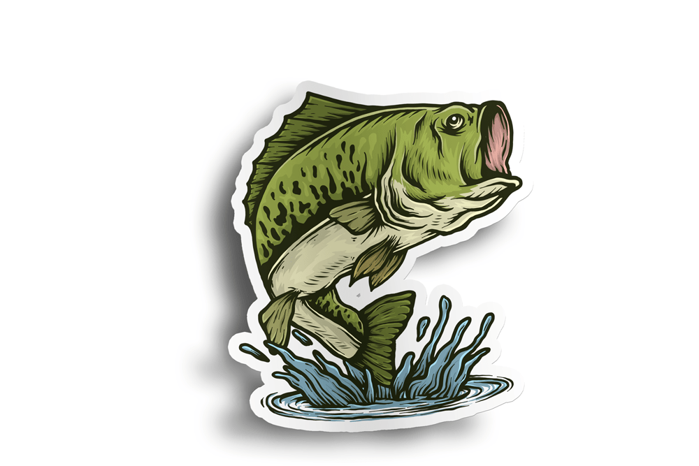 Bass Fishing Sticker – Piggy Print Stickers