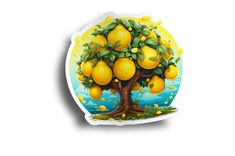 Big Lemon Tree Sticker – Piggy Print Stickers
