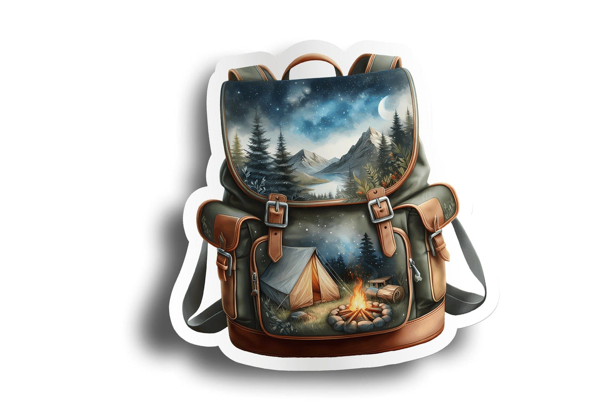 Camping Backpack Sticker – Piggy Print Stickers