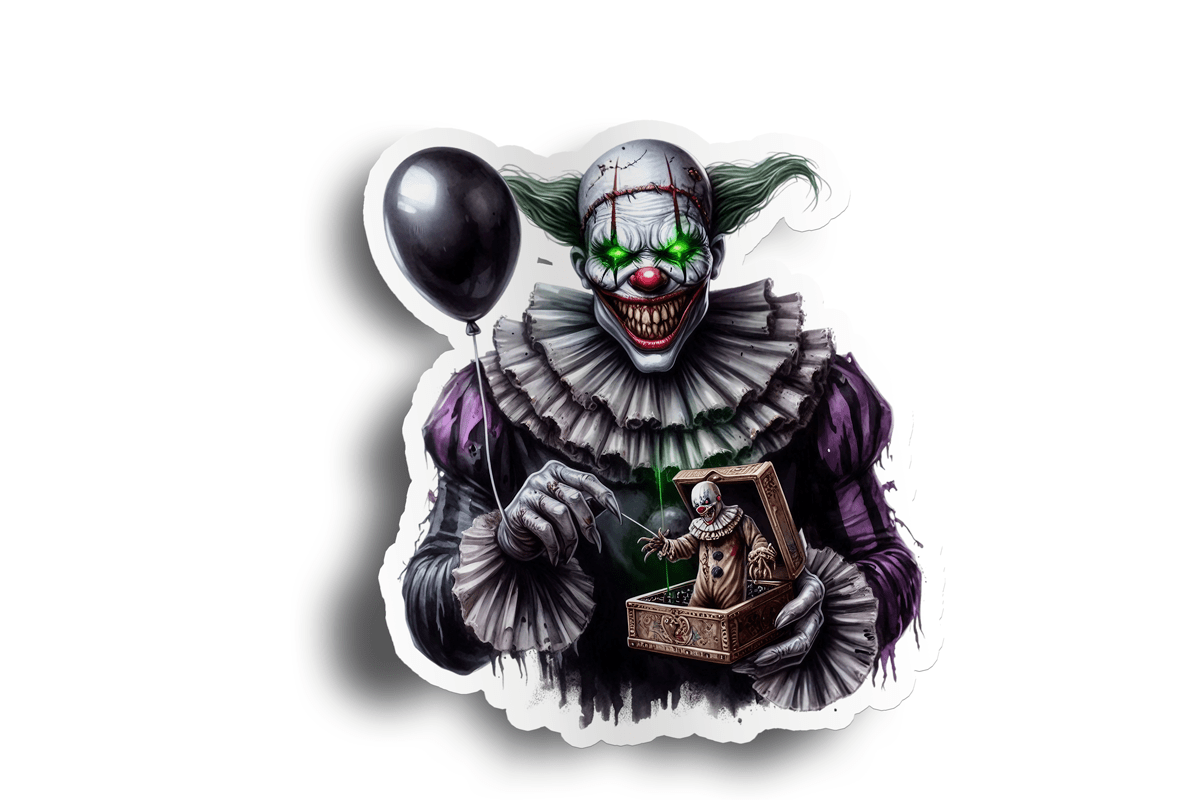 Creepy Clown Sticker – Piggy Print Stickers