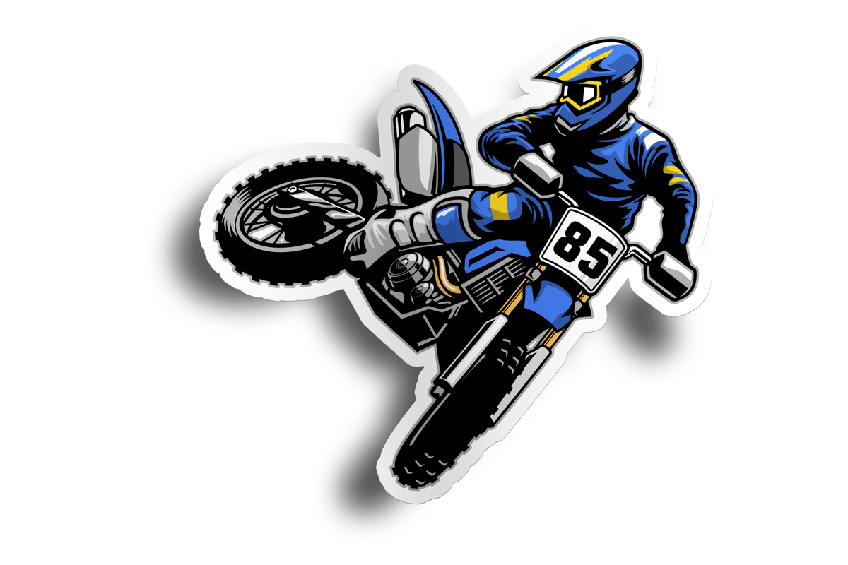 Extreme Dirt Bike Rider Sticker – Piggy Print Stickers