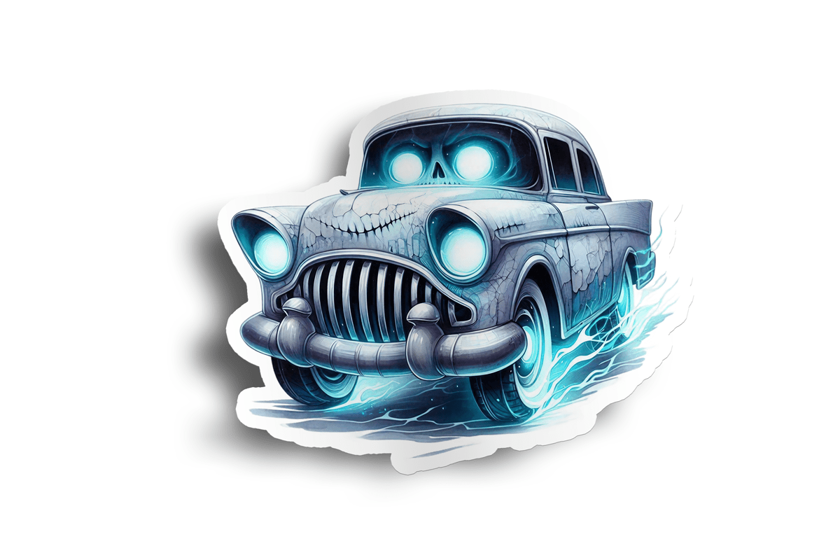 Ford Anglia Flying Car Sticker – Piggy Print Stickers