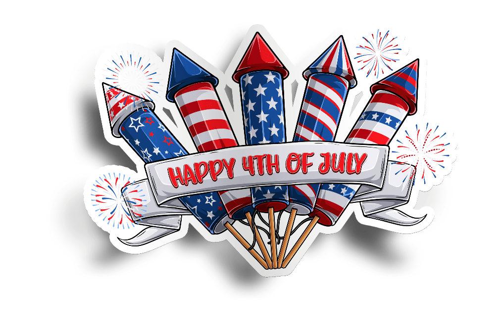 American Fire Cracker Sticker – Piggy Print Stickers