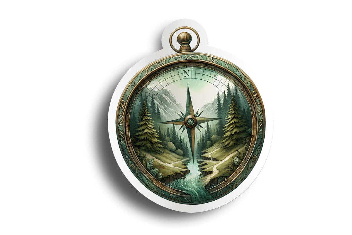 River Compass Sticker – Piggy Print Stickers