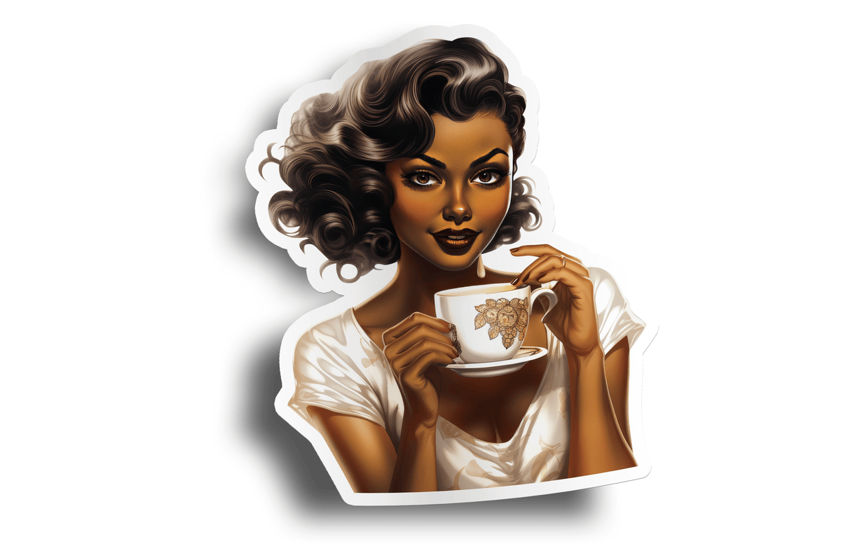 Black Girl Pin-Up Sticker – Piggy Print Stickers