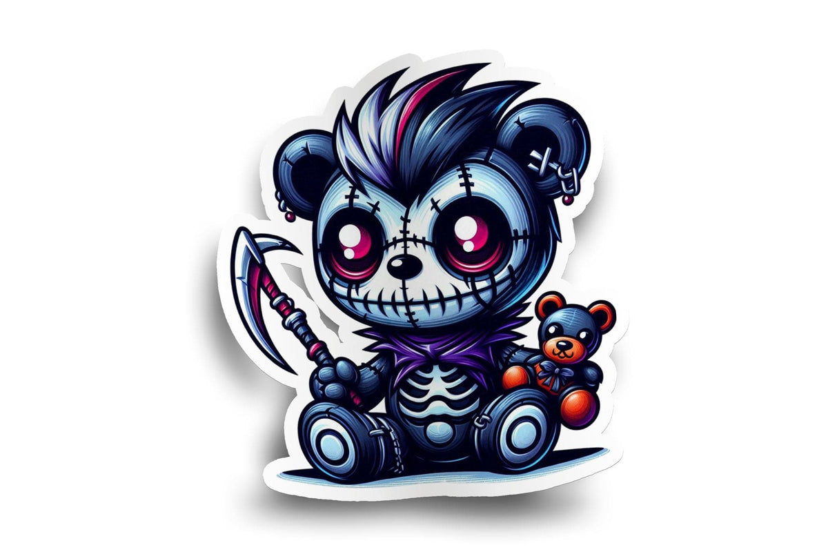 Psycho Teddy Bear Sticker – Piggy Print Stickers