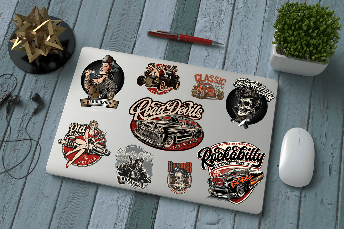 Rockabilly Mystery Sticker Pack – Piggy Print Stickers
