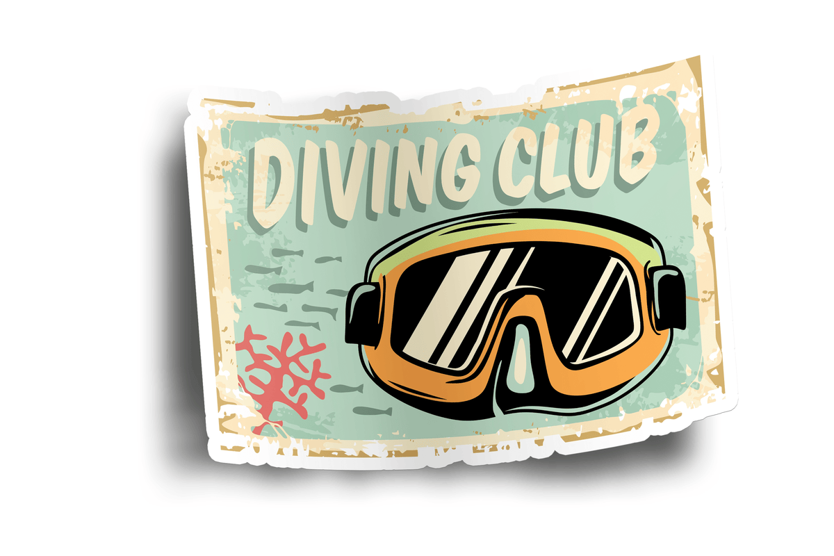 Scuba Diving Vintage Sticker – Piggy Print Stickers