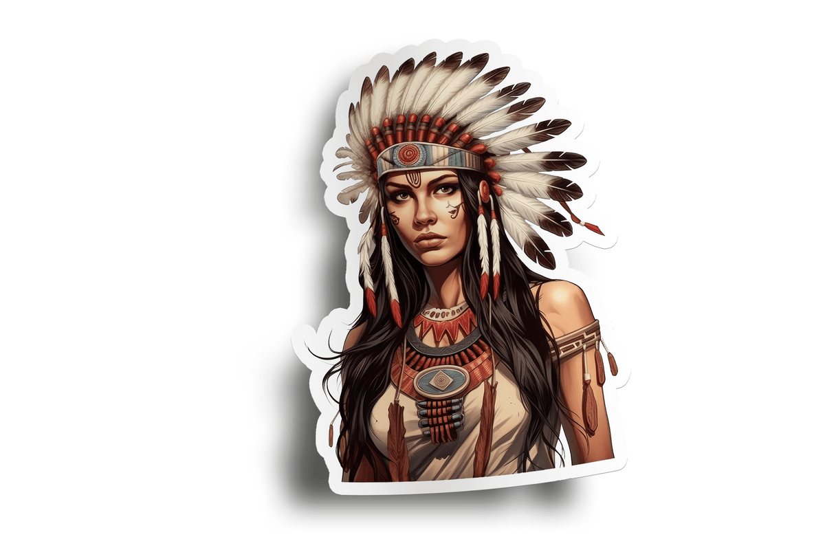 Tribal Native Girl Sticker – Piggy Print Stickers