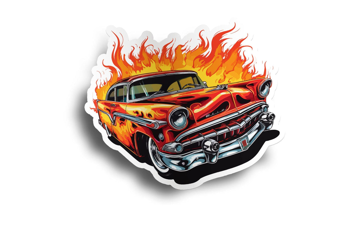 Vintage 50s Hot Rod Sticker – Piggy Print Stickers