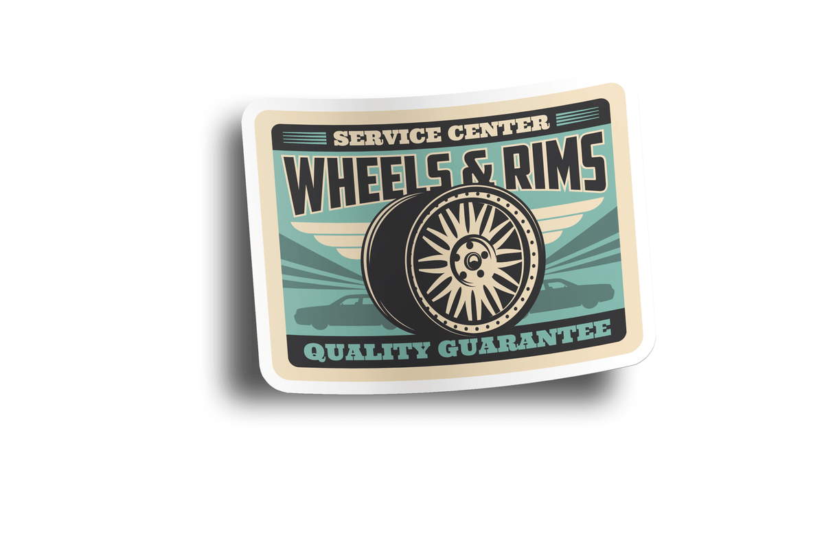 Vintage Wheels and Rims Sticker – Piggy Print Stickers
